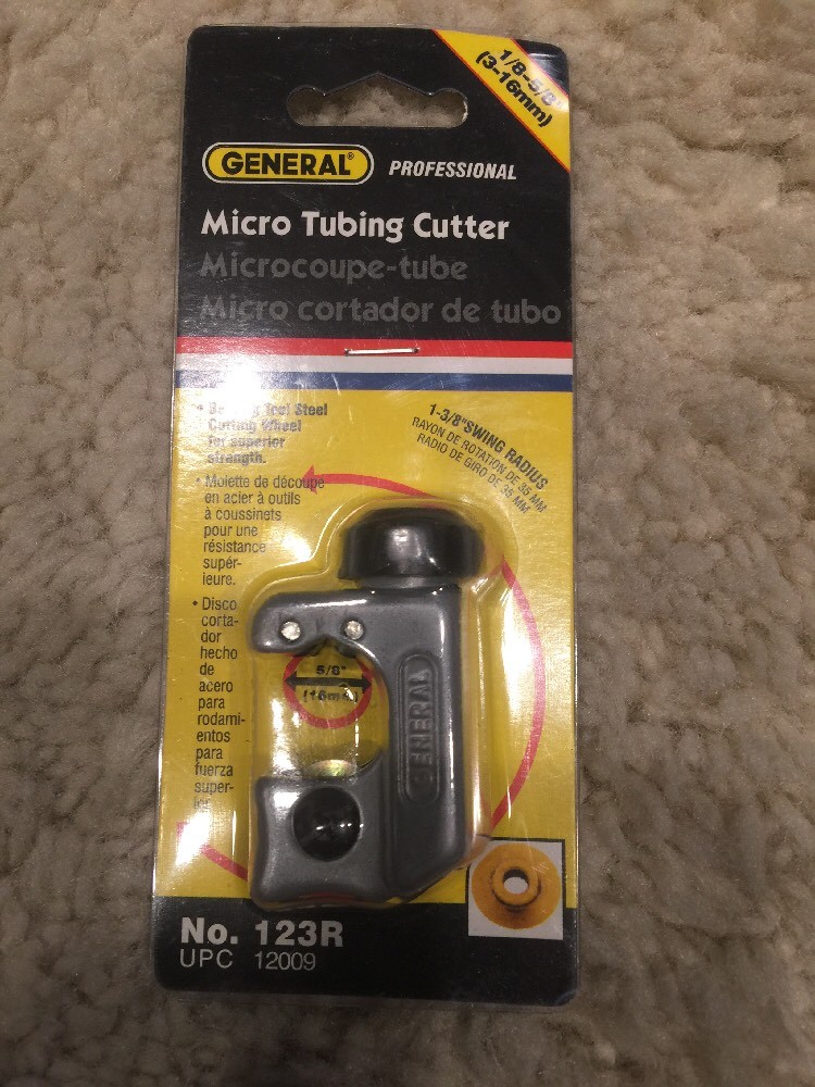General Professional Tools 123R Micro Tubing Cutter 1/8-5/8" 3-16mm New ...