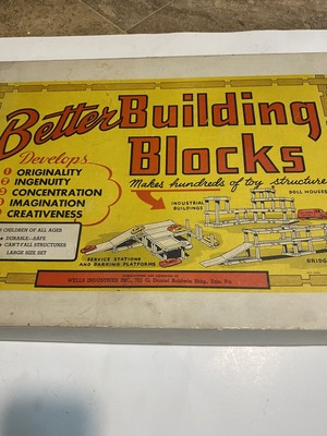 Vintage 1900s Wooden Better Building Blocks | eBay