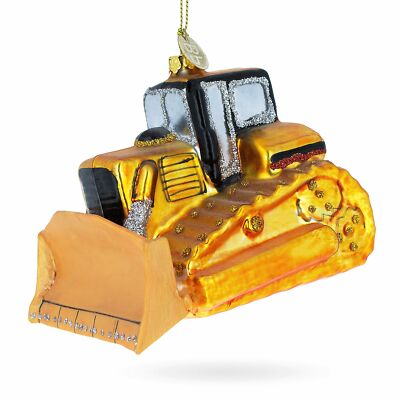 Bulldozer Glass Christmas Ornament | eBay