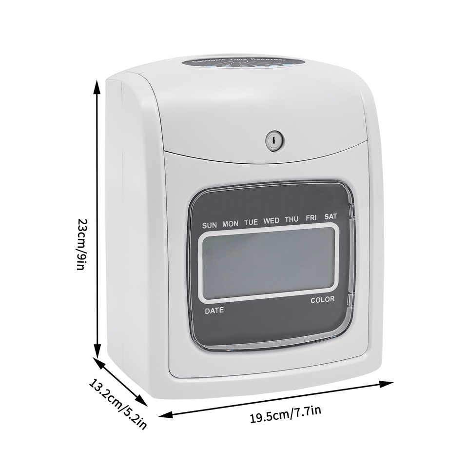 Time Clock Punch Card Employee Attendance Machine LCD Display Check- in ...