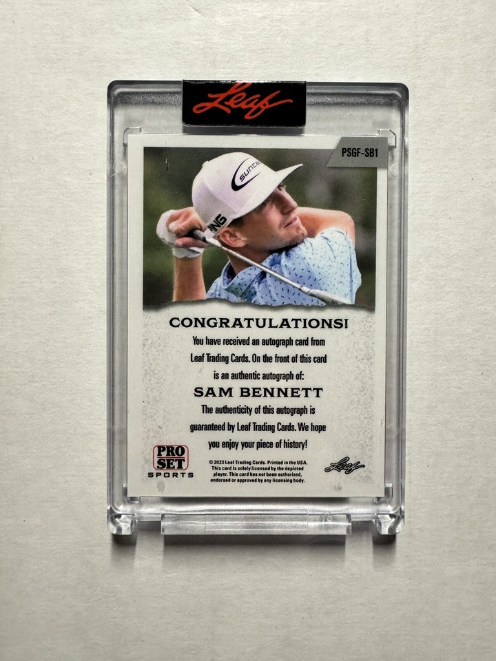 2023 Leaf Pro Set Golf PGA SAM BENNETT Rookie RC XRC Autograph Auto ...