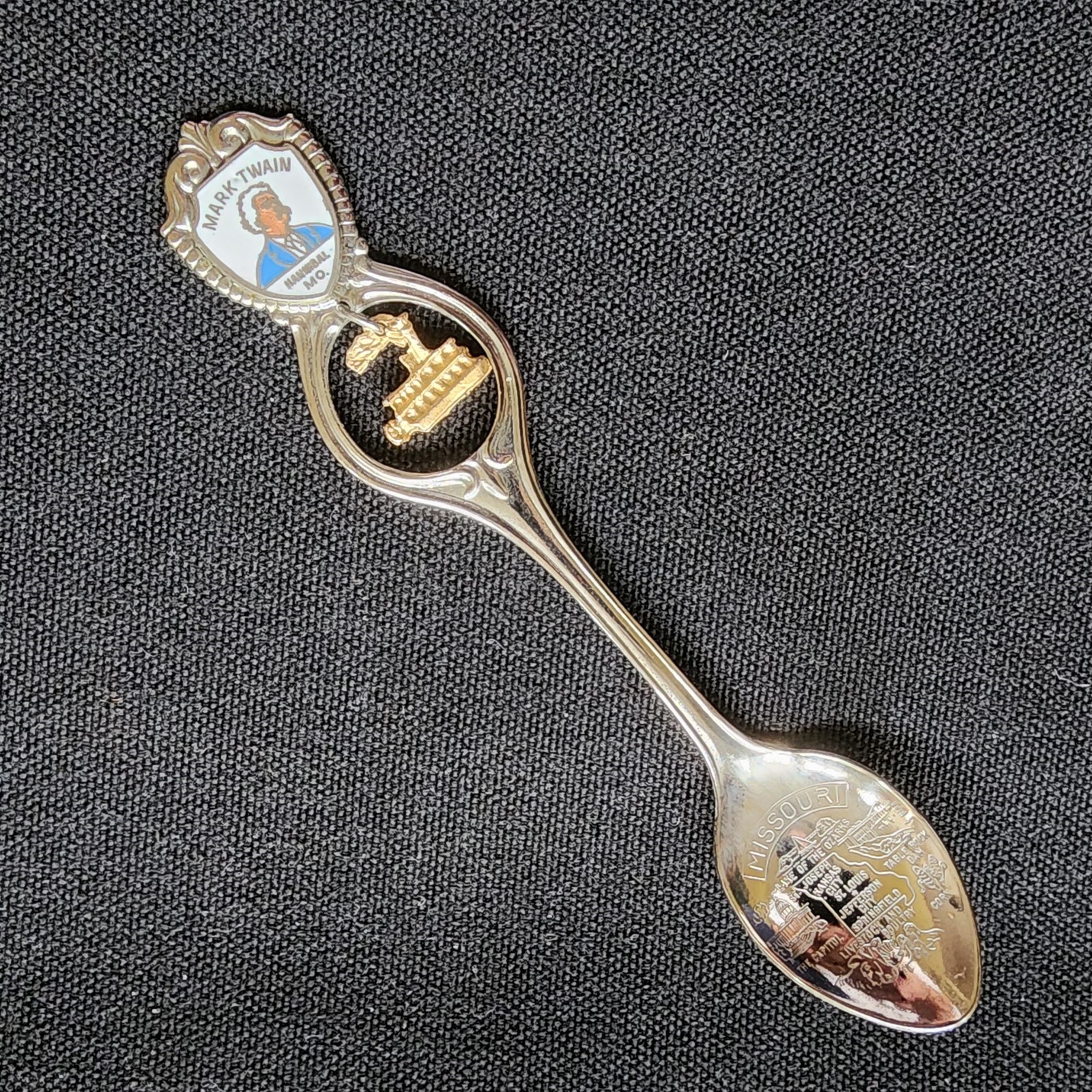 Mark Twain Hannibal Missouri Collectible Souvenir Spoon 4.5" Steam Boat ...