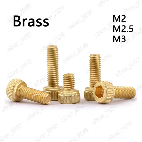 Brass Hex Socket Bolts Knurled Cap Head Screws DIN912 M2 M2.5 M3 | eBay ...