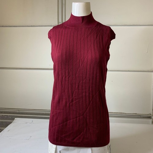 BANANA REPUBLIC Nezha Merino Sweater Shell Top Women's Size L Burgundy ...