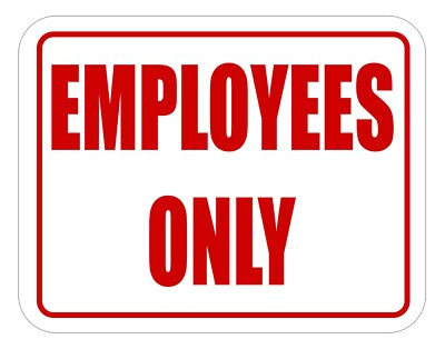 Employees Only Sign Business Store Office Door Wall Self Adhesive ...