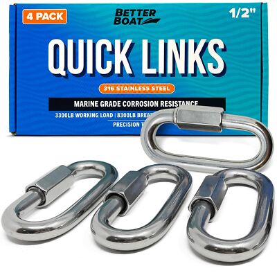 316 Stainless Steel Locking Carabiner Threaded Quick Link Chain Link ...