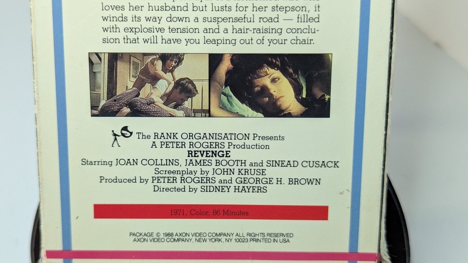 Revenge (VHS, 1971) Joan Collins James Booth Horror Thriller Axom Video ...