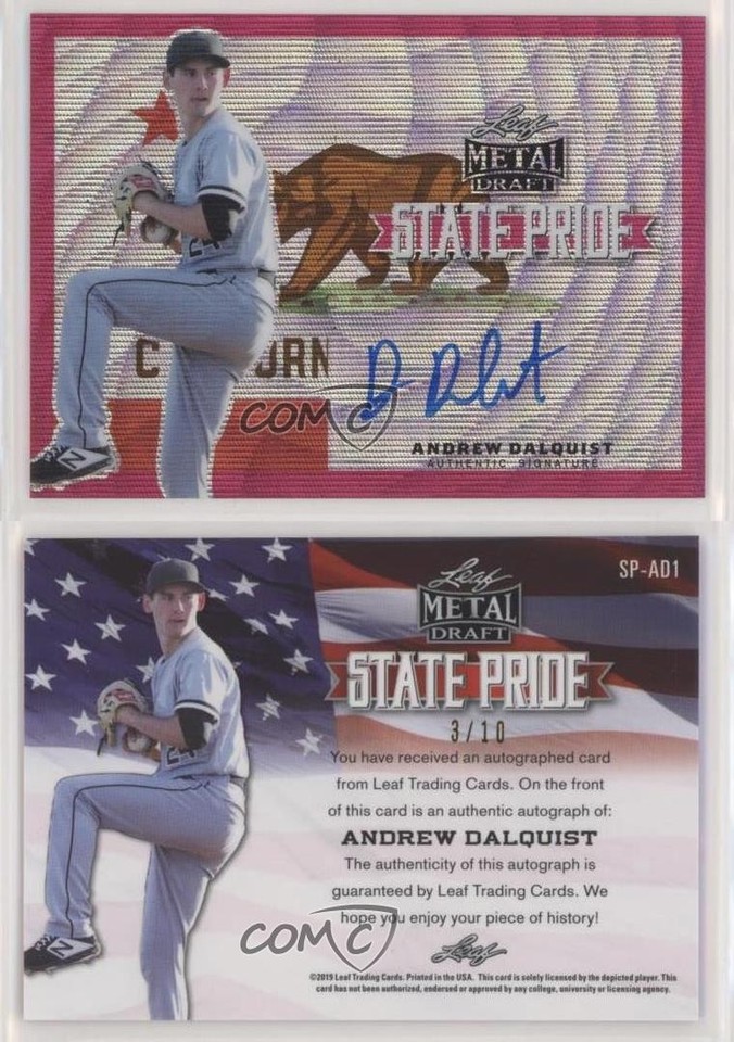 2019 Leaf Metal Draft State Pride Pink Wave 3/10 Andrew Dalquist Auto ...