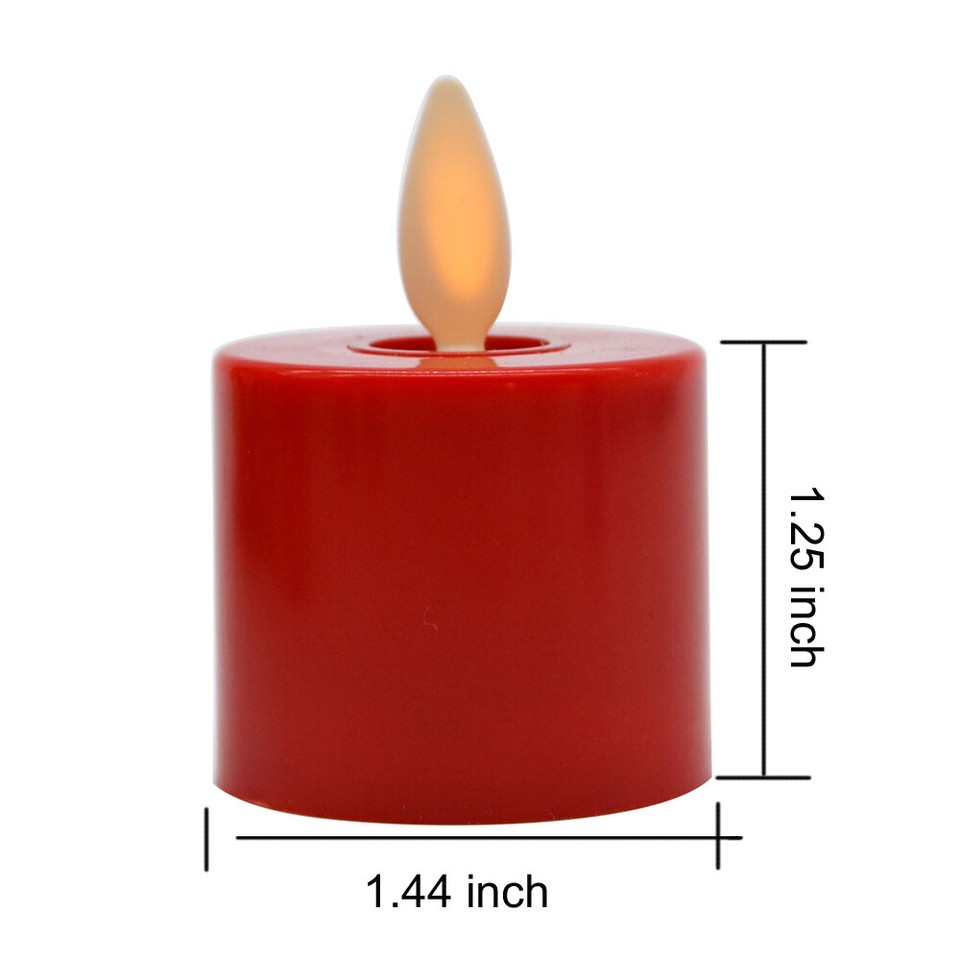 Luminara Flameless LED Tea Light Candles Moving Wick Red Unscented with ...