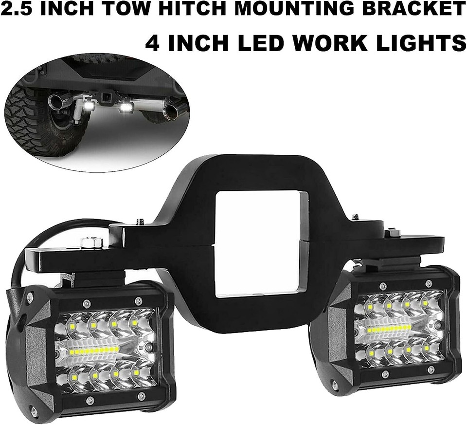 4" Hitch LED Light Tow Trailer Hitch Mounting Bracket Pods Backup ...
