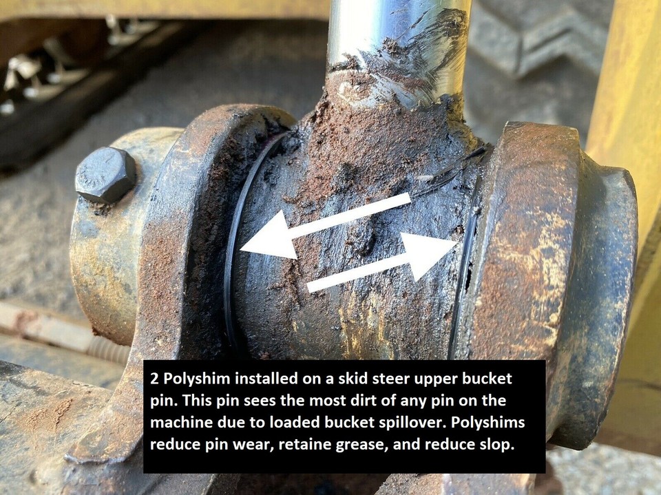 Bucket Pin Shim Kit 45mm for Excavator And Skid Steer. Cat Bobcat Deere ...