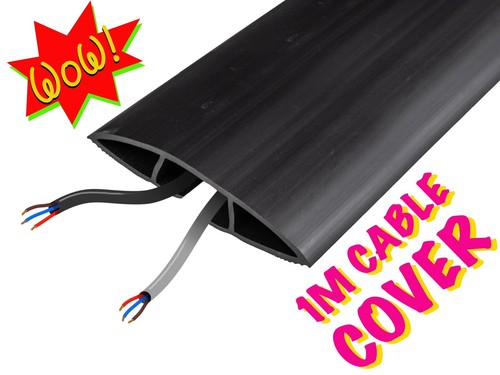 Black Floor Cable Protector | Rubber Wire Cover | Cable Tidy | UK Stock ...