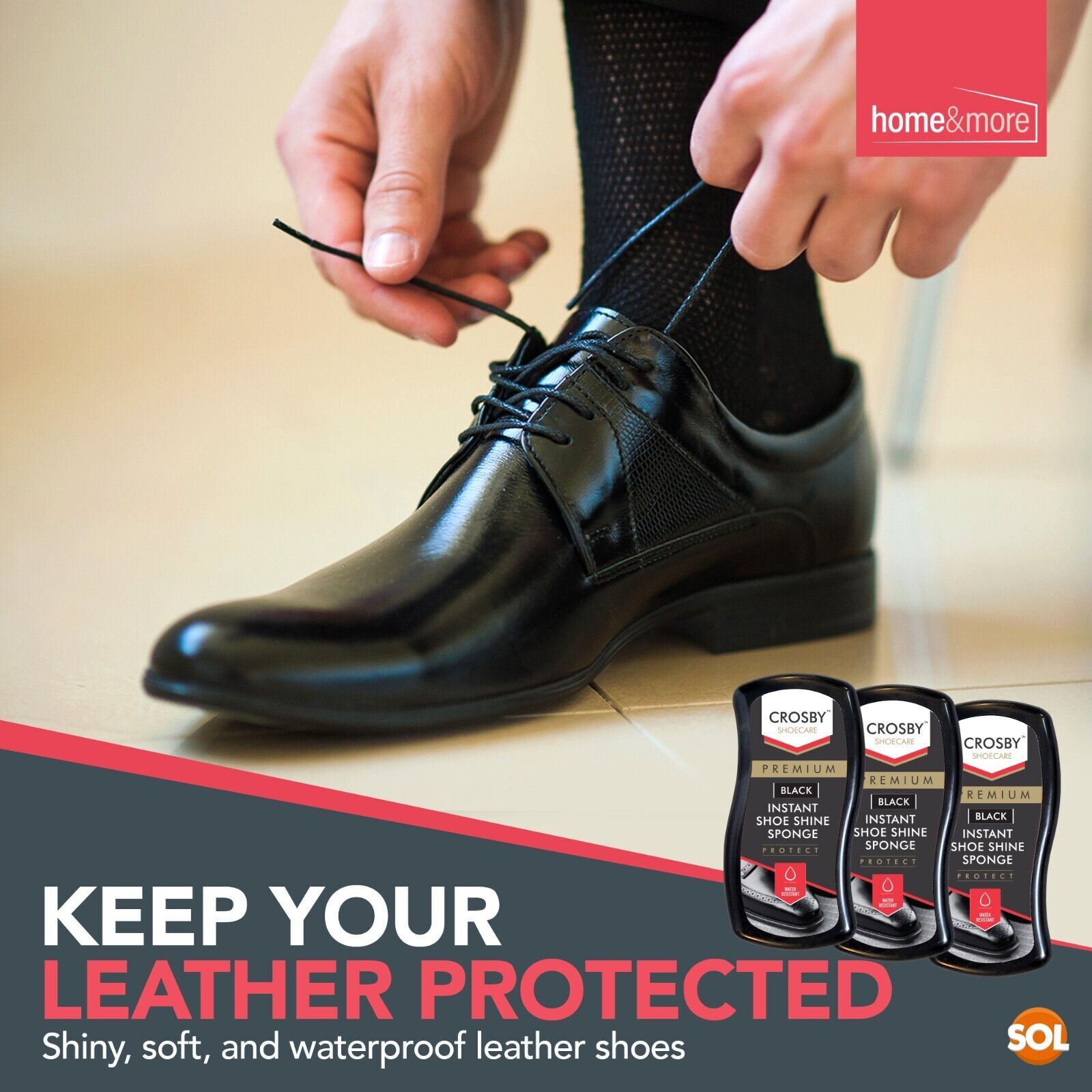 3pk Instant Shoe Shine Sponge Black | Leather Boot Polish Express Care ...