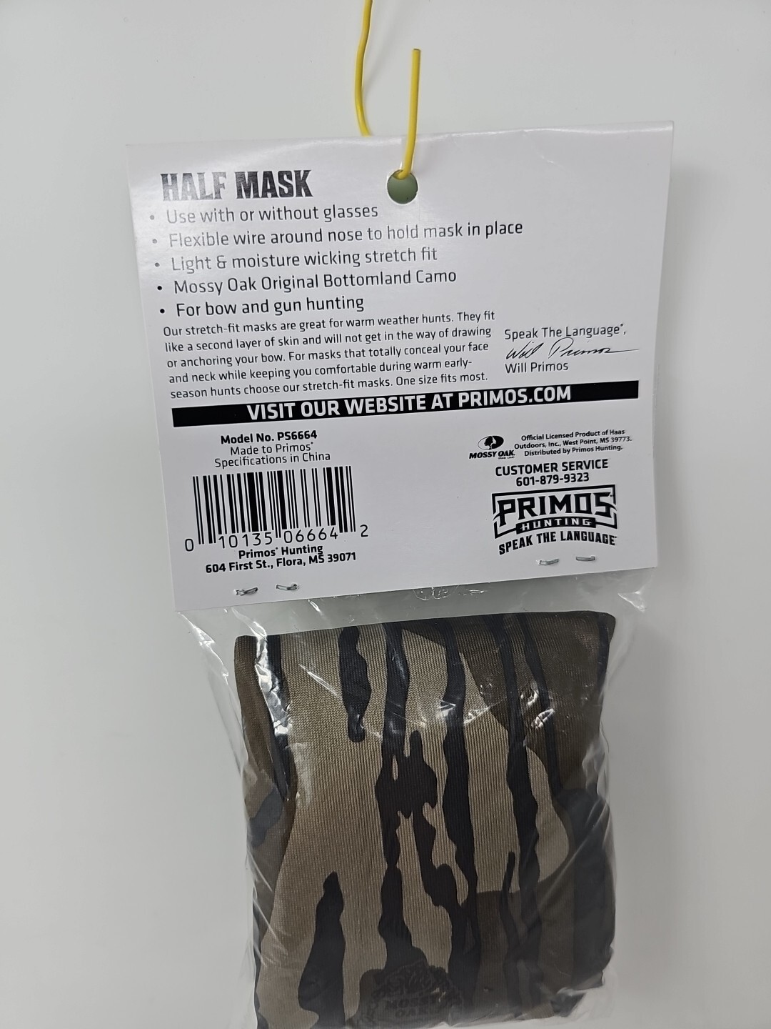 Primos PS6664 Mossy Oak Bottomland Mens 1/2 Face Mask for sale online ...