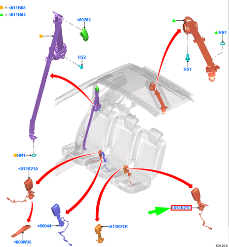 FORD GALAXY MK3 CD390 Boucle de si ge arri re gauche 2328049 NOUVEAU V ...