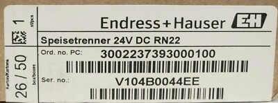 ENDRESS+HAUSER EH RN22 1186/0 Speisetrenner 24 VDC AFGUARD BARRIER ...