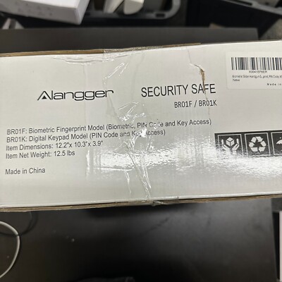 Langger Security Safe BR01F/BR01K Biometric Fingerprint, Pincode & Key ...