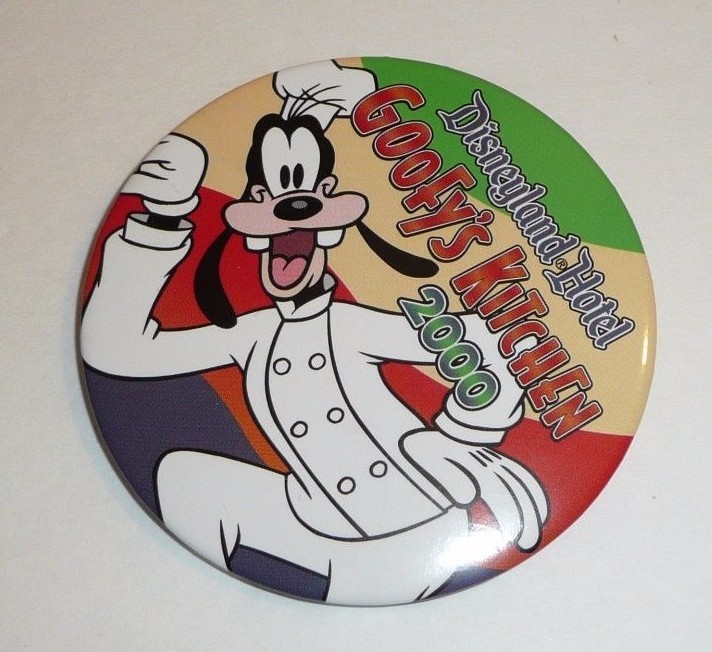 Disneyland Hotel Goofy's Kitchen 2000 Metal Round Pinback Pin Disney ...