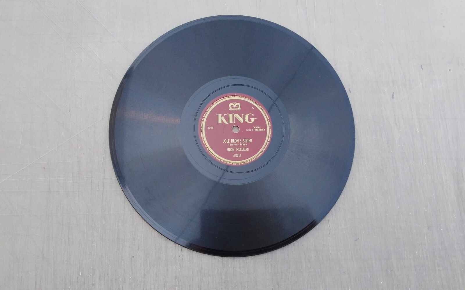 Moon Mulligan 78rpm Single 10-inch King Records #632 Jole Blon’s Sister ...