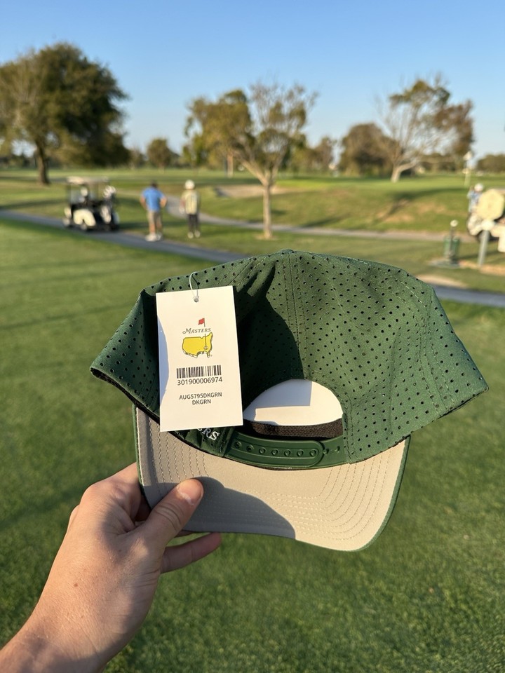 Masters Tournament Golf Hat Green Augusta Hat w/ Perforated Holes ...