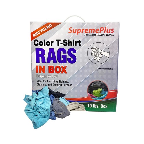 Color Knit TShirt Rags 10 lbs. Compressed Box for Multipurpose Cleaning ...
