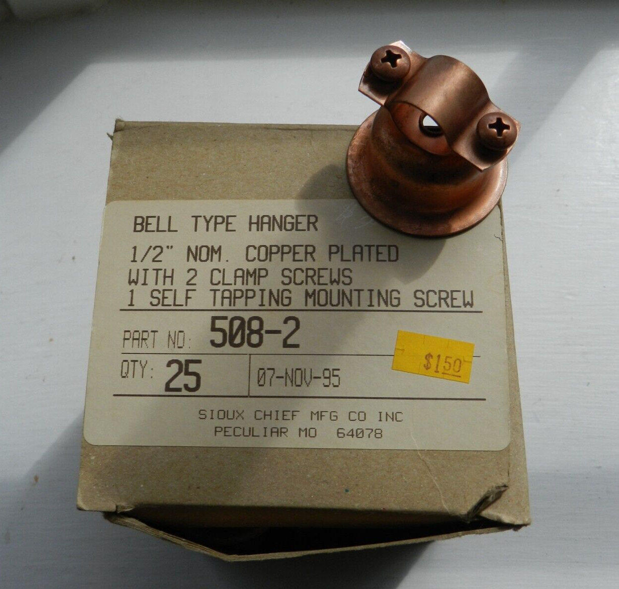 Copper Bell Type Pipe Hanger - Sioux Chief - Pack of 25 - 1/2" Copper ...