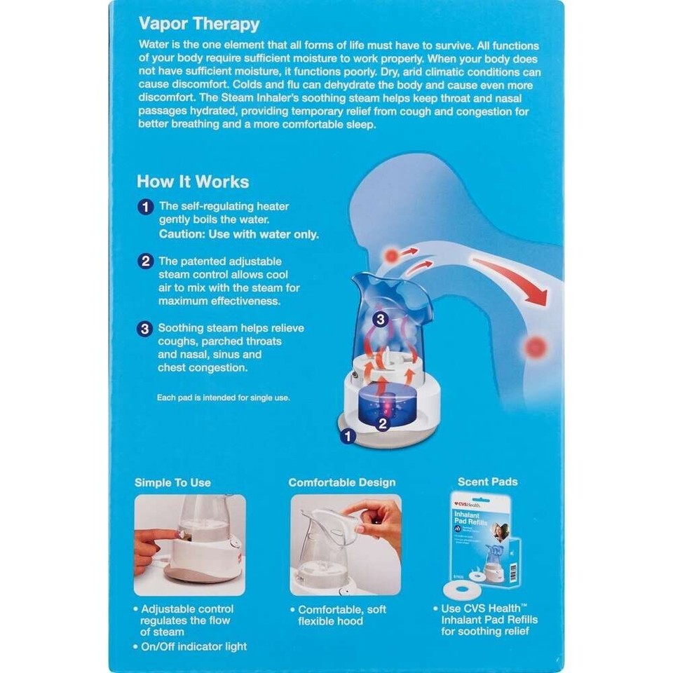 New CVS Warm Steam Inhaler Personal Electric Inhaler Allergies Sinus ...