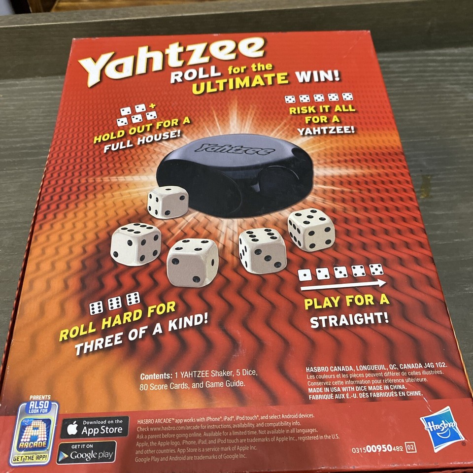 Hasbro Yahtzee Classic Game, Dice Games Clear Printing with Orignal ...