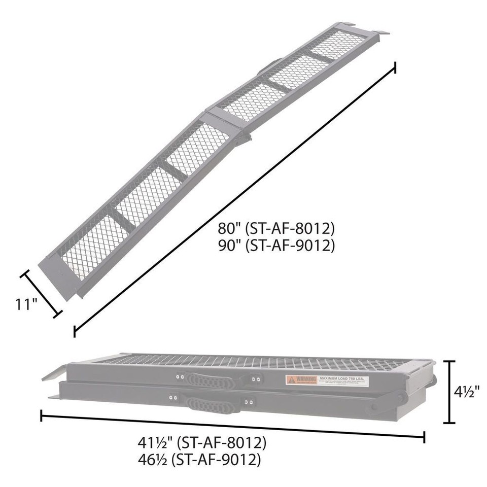 80" Steel Mesh Folding ATV Ramps 1,500 lb Lawn Tractor Loading Ramps | eBay