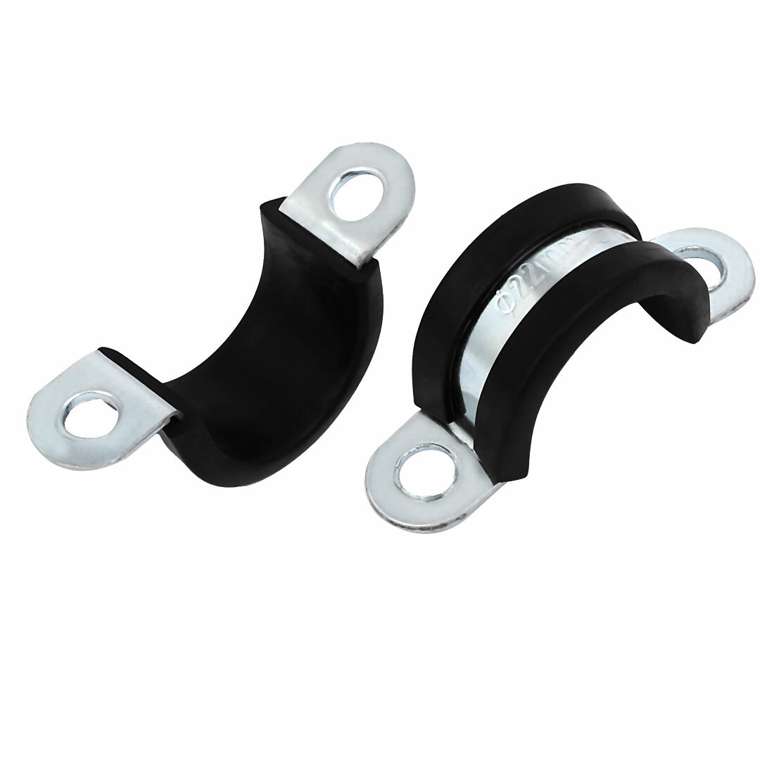M22 EPDM Rubber Lined U Shaped Pipe Tube Strap Clamps Clips Fasteners ...