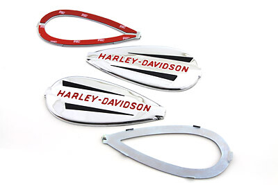 HARLEY Gas Tank Emblems with Red Lettering fits 0- All, | eBay