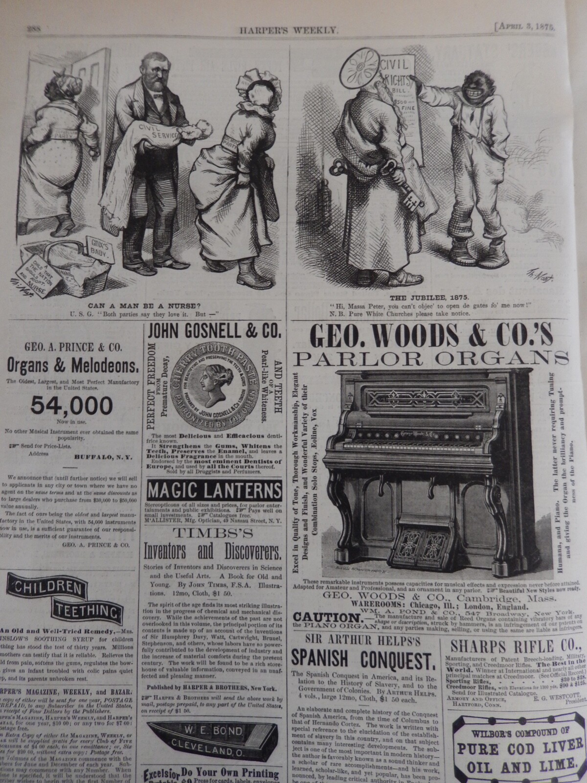 Harpers Weekly Newspaper April 3 1875 Original Issue | eBay