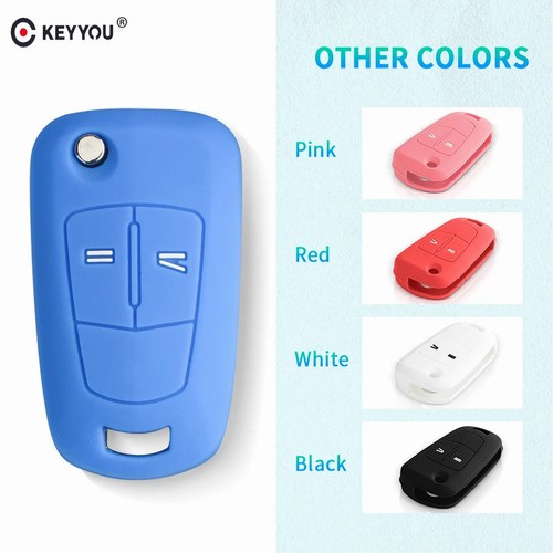 Silicone Key Case for Corsa Astra Insignia 2-Button Flip Remote Key Fob ...