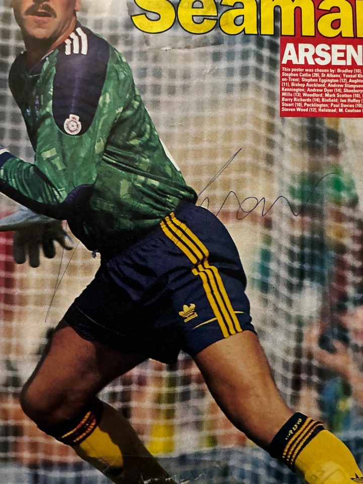 DAVID SEAMAN ARSENAL & ENGLAND SIGNED MATCH MAGAZINE PAGE | eBay UK