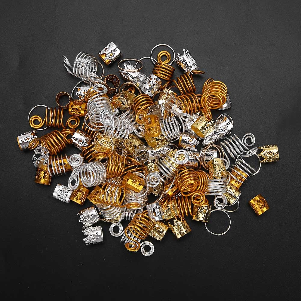 160pcs Hair Braid Rings Dreadlocks Ring Hollow Fashion Hair Decoration ...