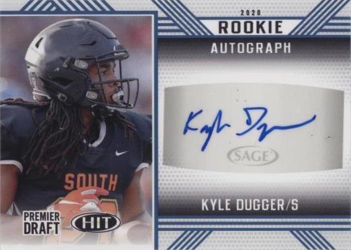 2020 Sage Hit - Rookie Autographs Kyle Dugger #A51 Blue (AU, RC) for ...