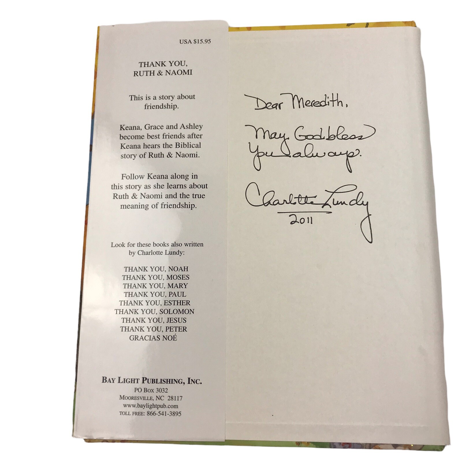 Thank You, Ruth and Naomi by Charlotte Lundy (2004, Hardcover) for sale ...