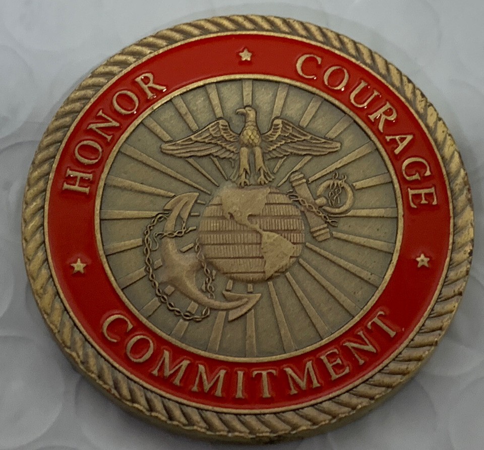 * US Marine Corps Challenge Coin Semper FI USMC Core Values Marine ...