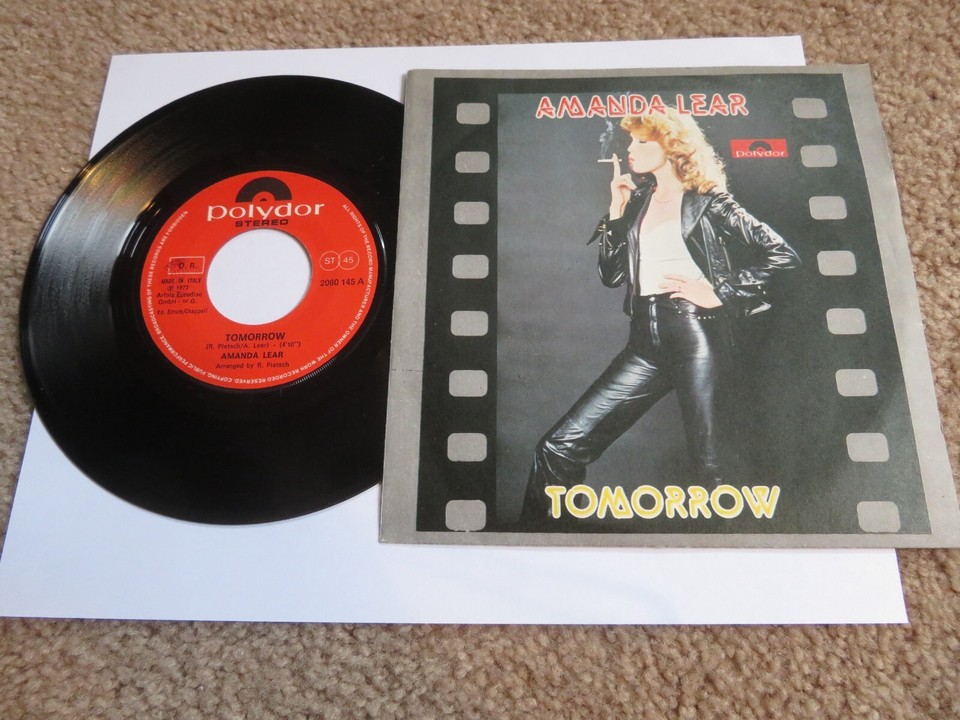 45 rpm -Amanda Lear - Lady in Black / Tomorrow -Polydor Italy Press ...