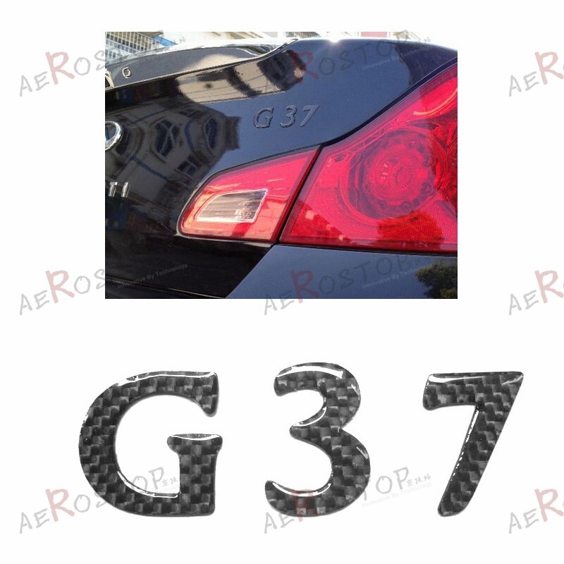 REAL CARBON TRUNK EMBLEM BADGE LOGO STICKER FOR G37 | eBay