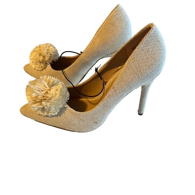 Eva Mendes New York Company cream pump with pom pom size 8 | eBay