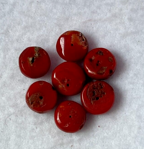 Natural Mediterranean Sea Red Coral Round Loose Beads - Genuine Coral ...