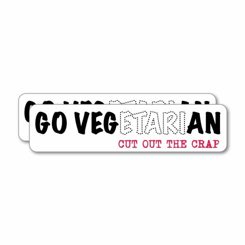 2X Cut Out The Crap Sticker Decal Vegan Plant Vegetarian Food Laptop ...