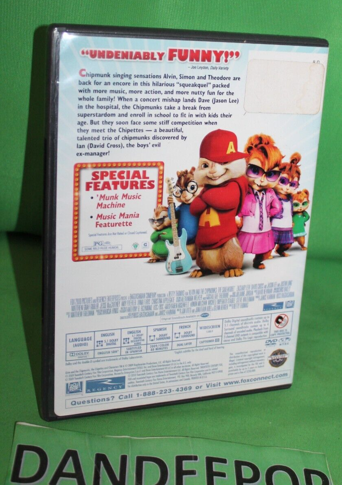 Alvin And The Chipmunks The Squeakquel DVD Movie 24543660101| eBay