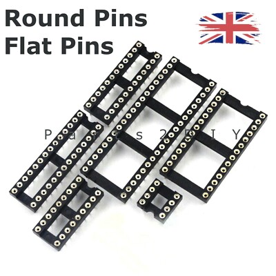 DIP/DIL IC Sockets Chip Socket Holder ROUND/FLAT Pins UK | eBay UK