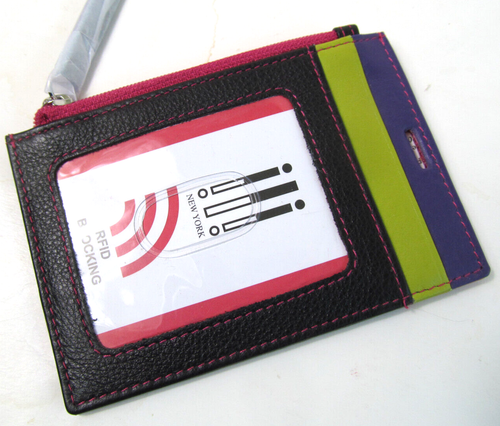 Debit Credit Card Holder Wallet Insert RFID Blocking W/ Zipper Pocket ...