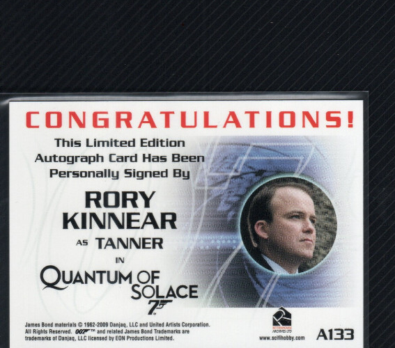 James Bond Heroes & Villains Auto Autograph A133 Rory Kinnear as Tanner ...