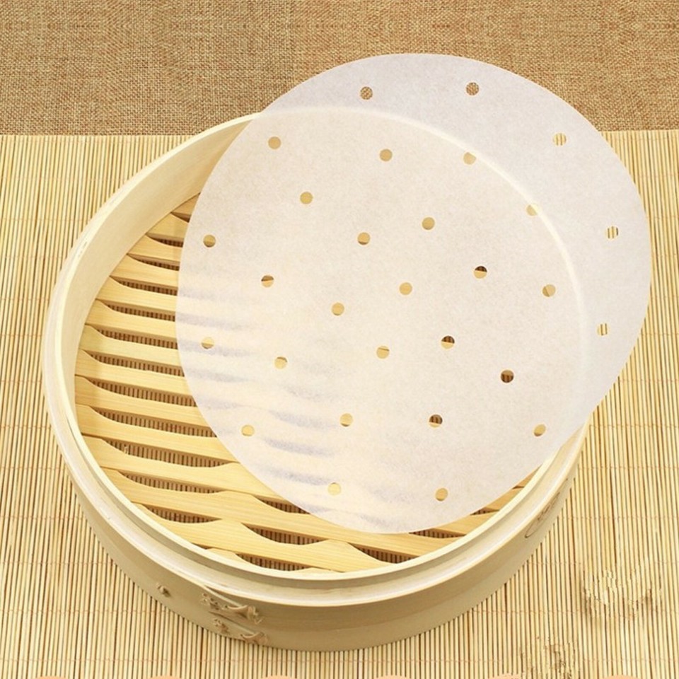 8" Disposable Perforated Parchment Bamboo Steamer Paper 20PCS/EACH Bag ...
