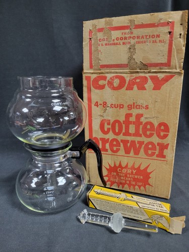 Vintage Cory Vacuum Coffee Brewer Pot 4-8 Cup W/ Filter Rod Original ...