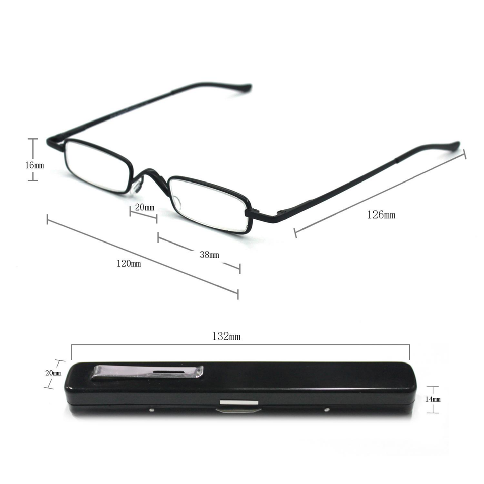 EYE ZOOM 2 Pack Metal Super Light Mini Reading Glasses with Compact ...
